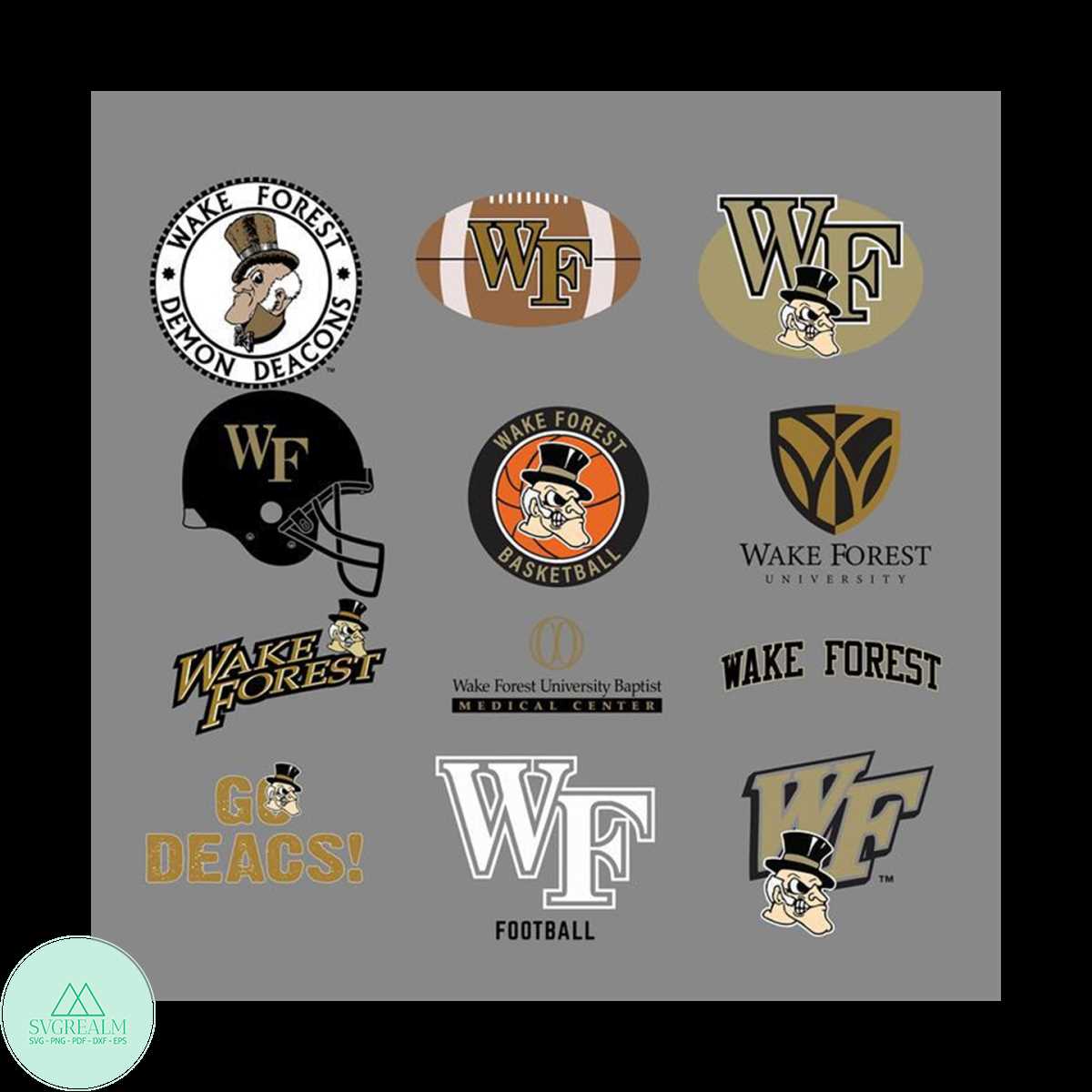 Wake Forest Demon Deacons Logo Bundle File Svg, Sport Svg, S - Inspire ...