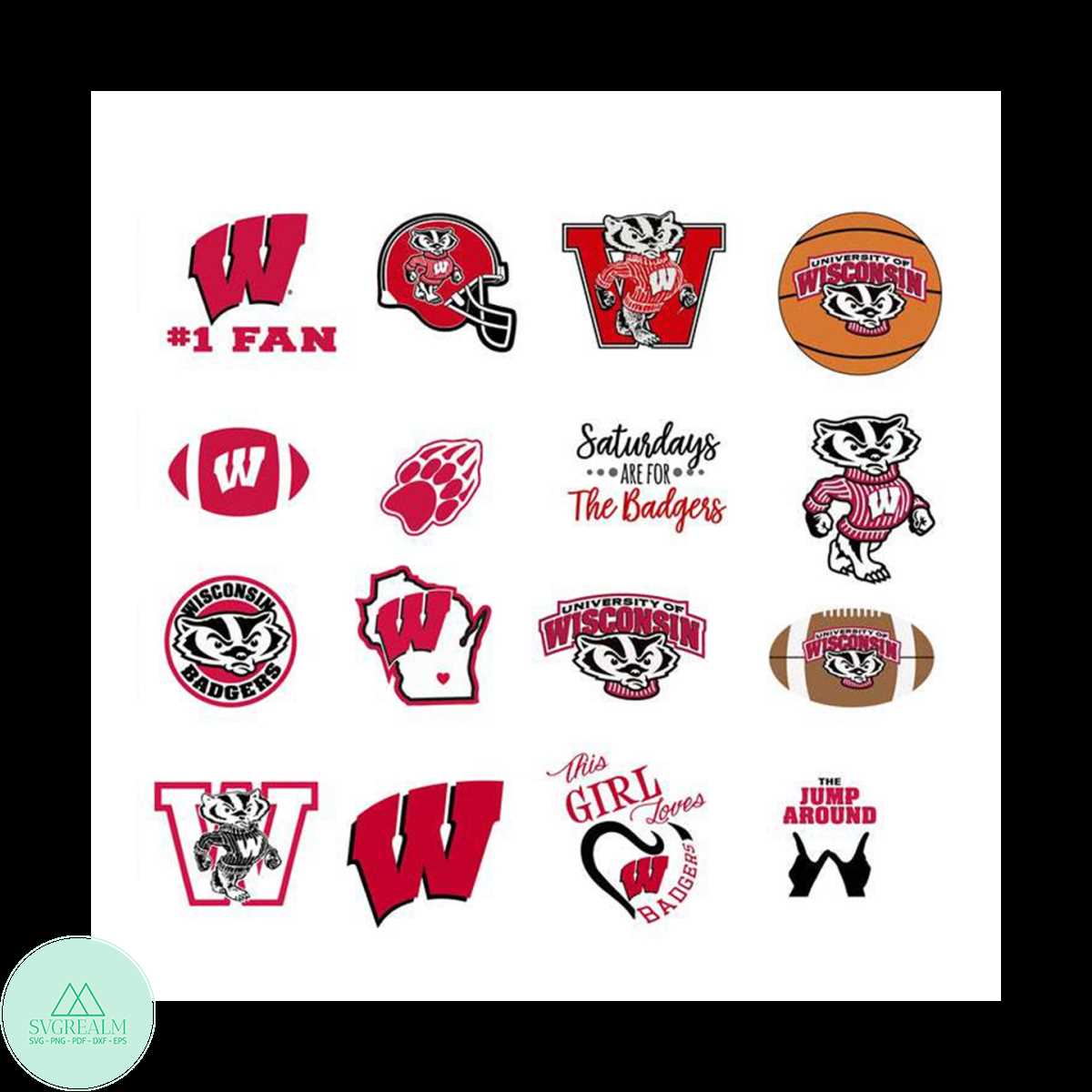 Wisconsin Badgers Logo Bundle File Svg, Sport Svg, Sport Log | Inspire ...