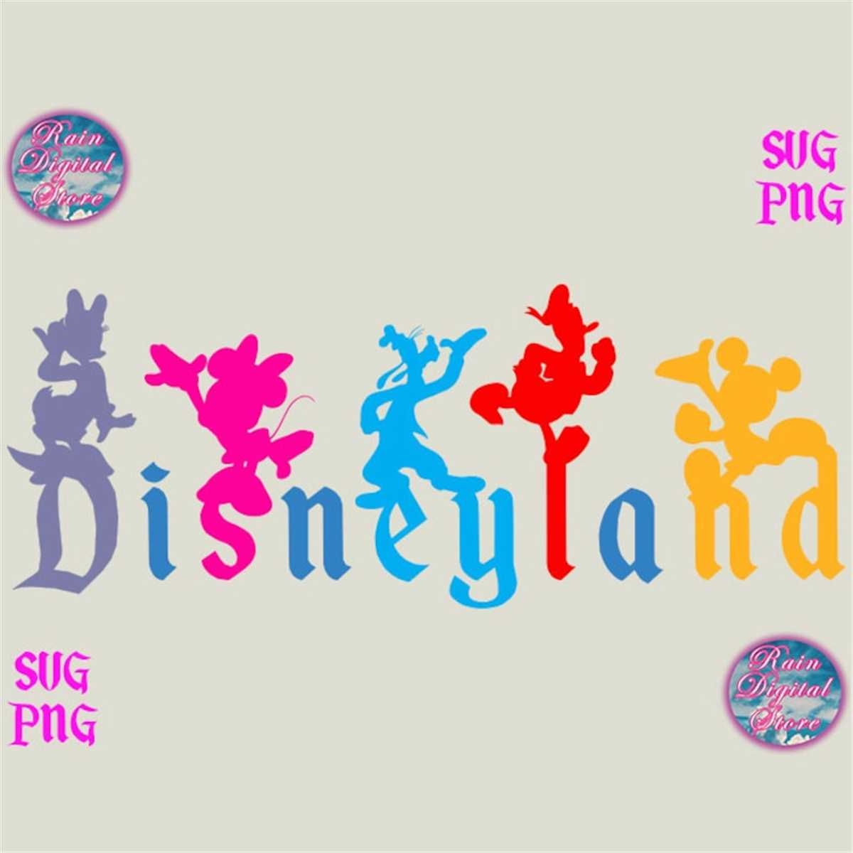 Disneyylandd Friendss Silhouette Colorful SVG, Colorful Disn | Inspire ...