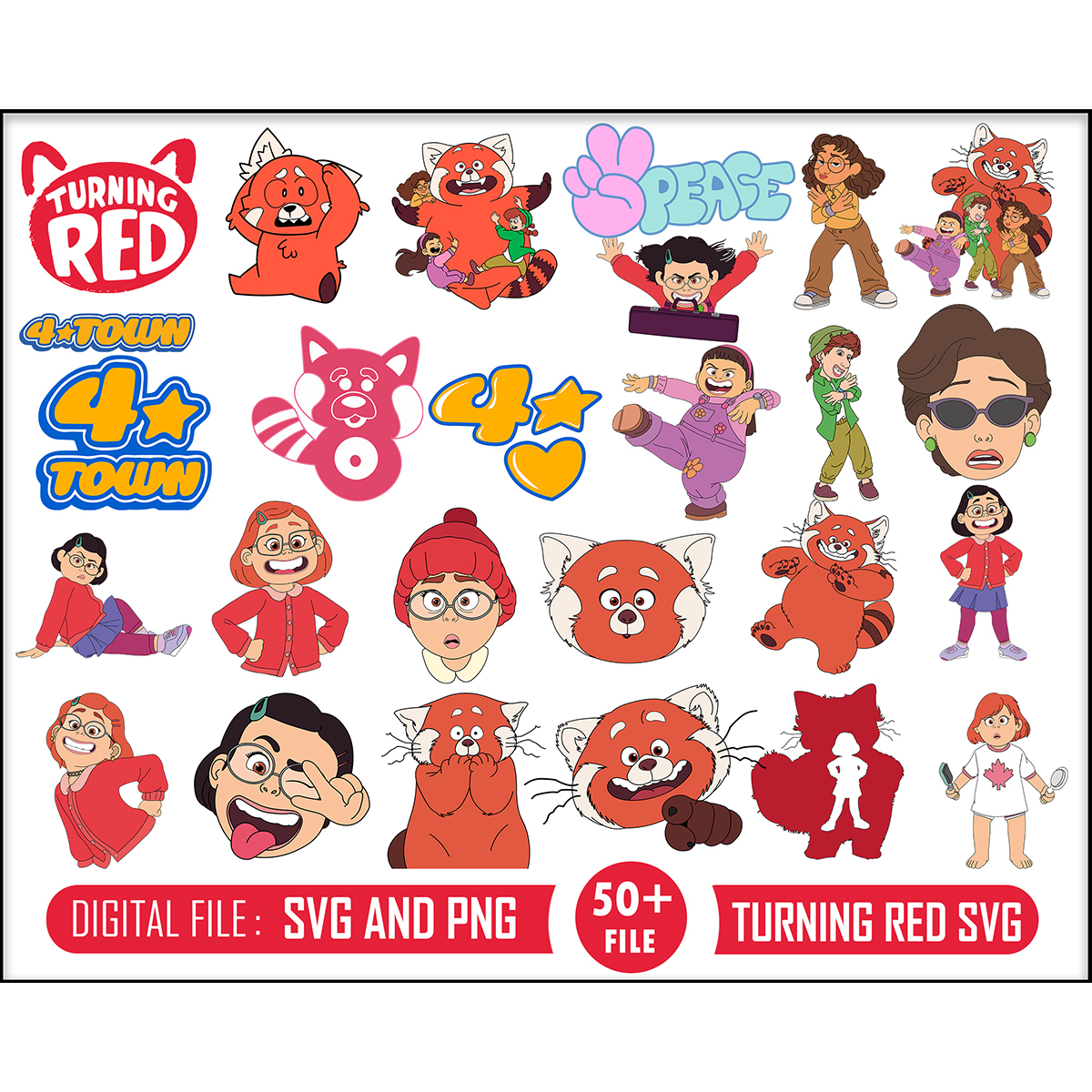 50 Turning Red SVG bundle , Turning Red Clipart Images , Tur | Inspire ...
