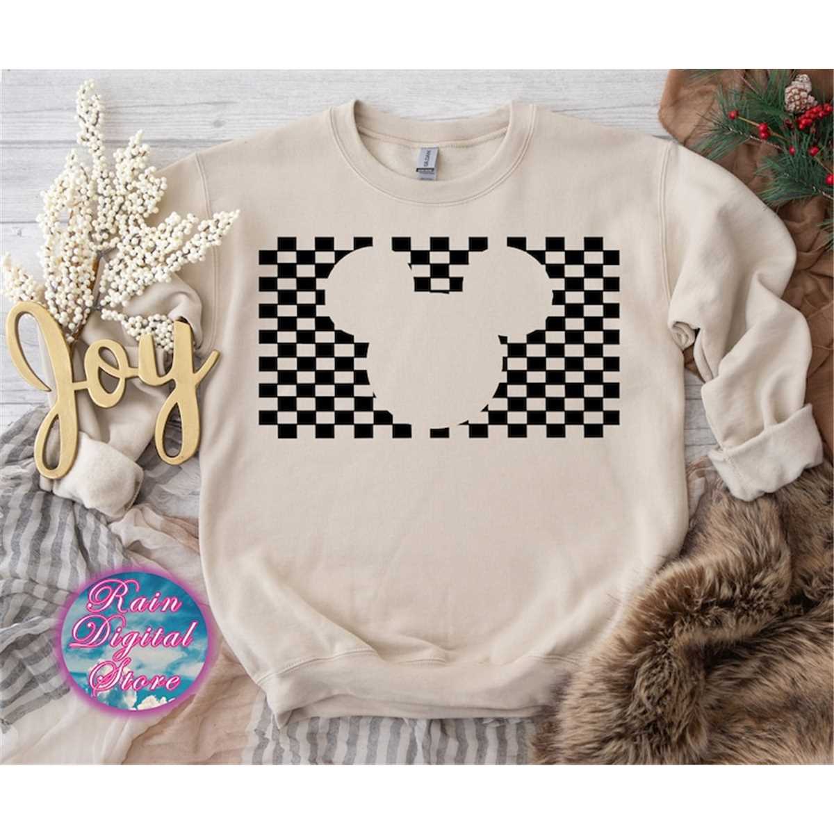 Checkered Mickeyy Silhouette Svg, Mickeyy Svg Png, Disneyy C - Inspire ...