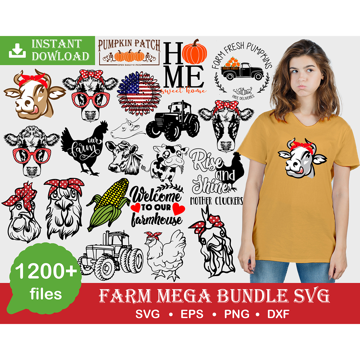 1200 Farm Life SVG Bundle, Farm svg Bundle, Farmhouse Quotes | Inspire ...
