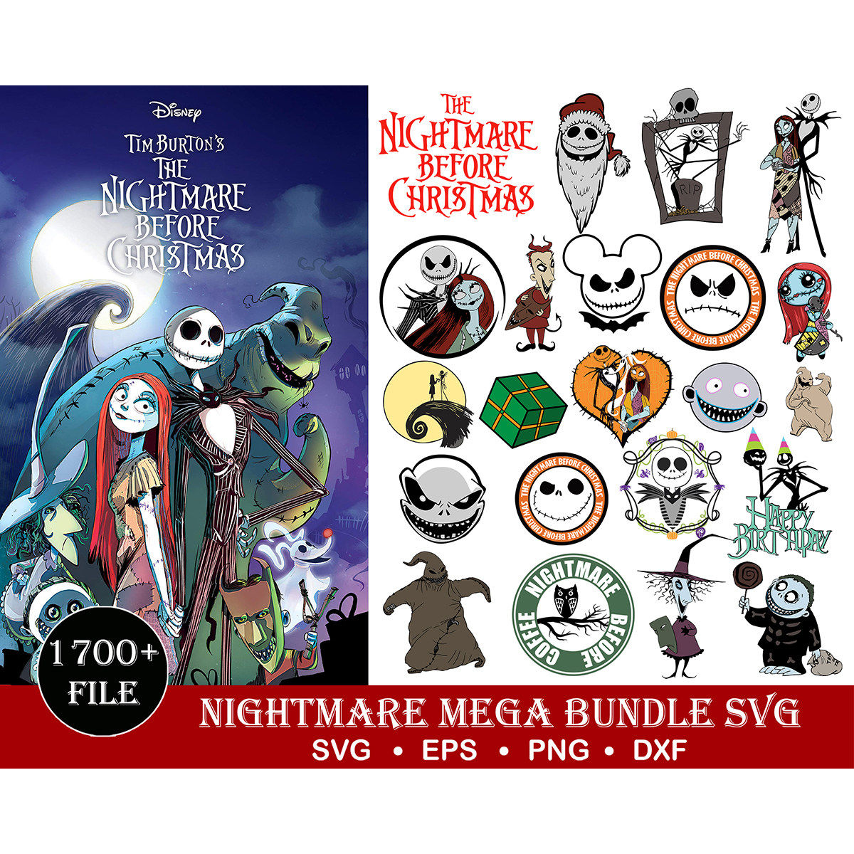 1700 Nightmare Before Christmas svg, Cartoon SVG, Nightmare | Inspire ...