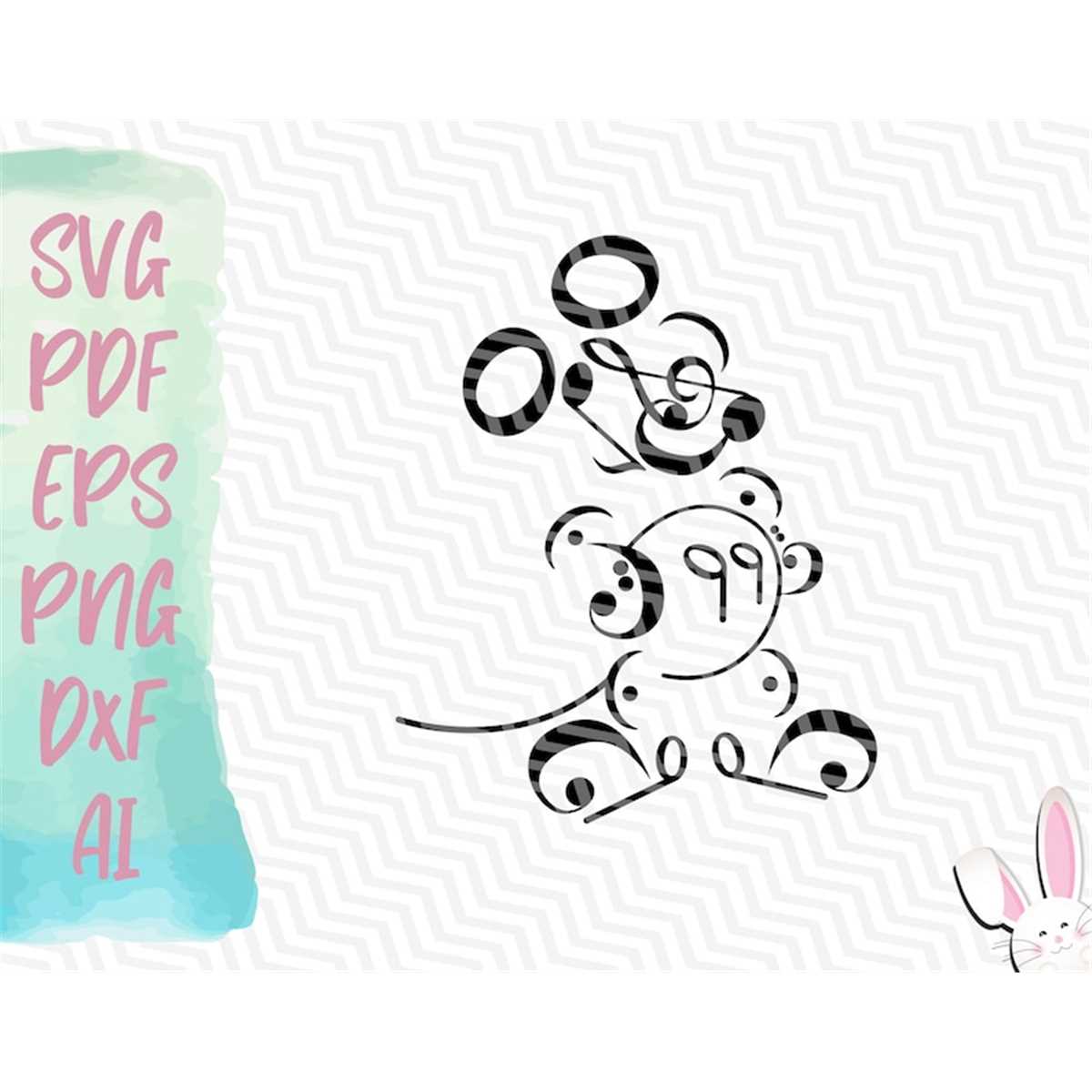 Mickey Music Notes SVG | Instant Download Design | Music Ban - Inspire ...