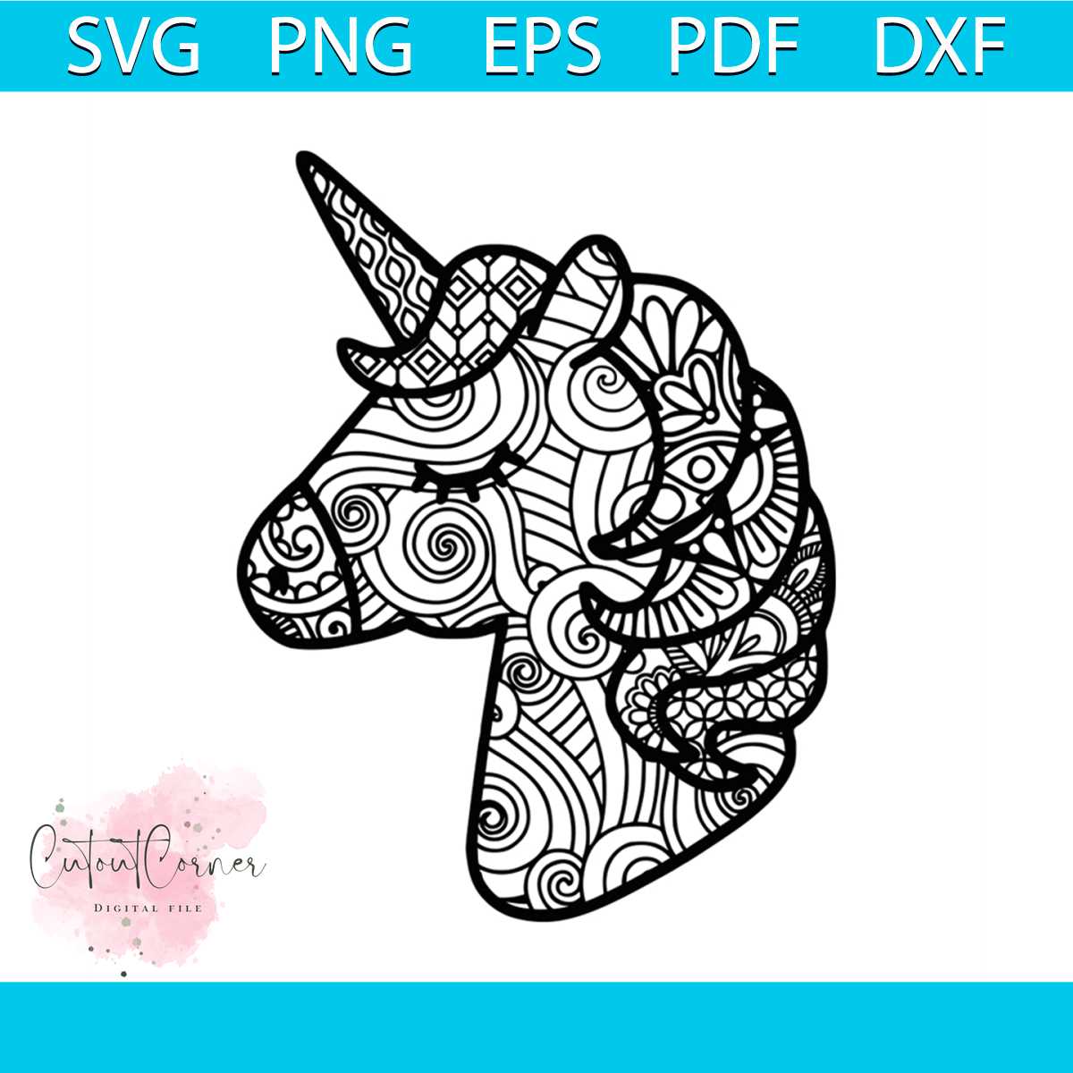 Cute unicorn zentangle svg, trending svg, unicorn svg, unico | Inspire ...