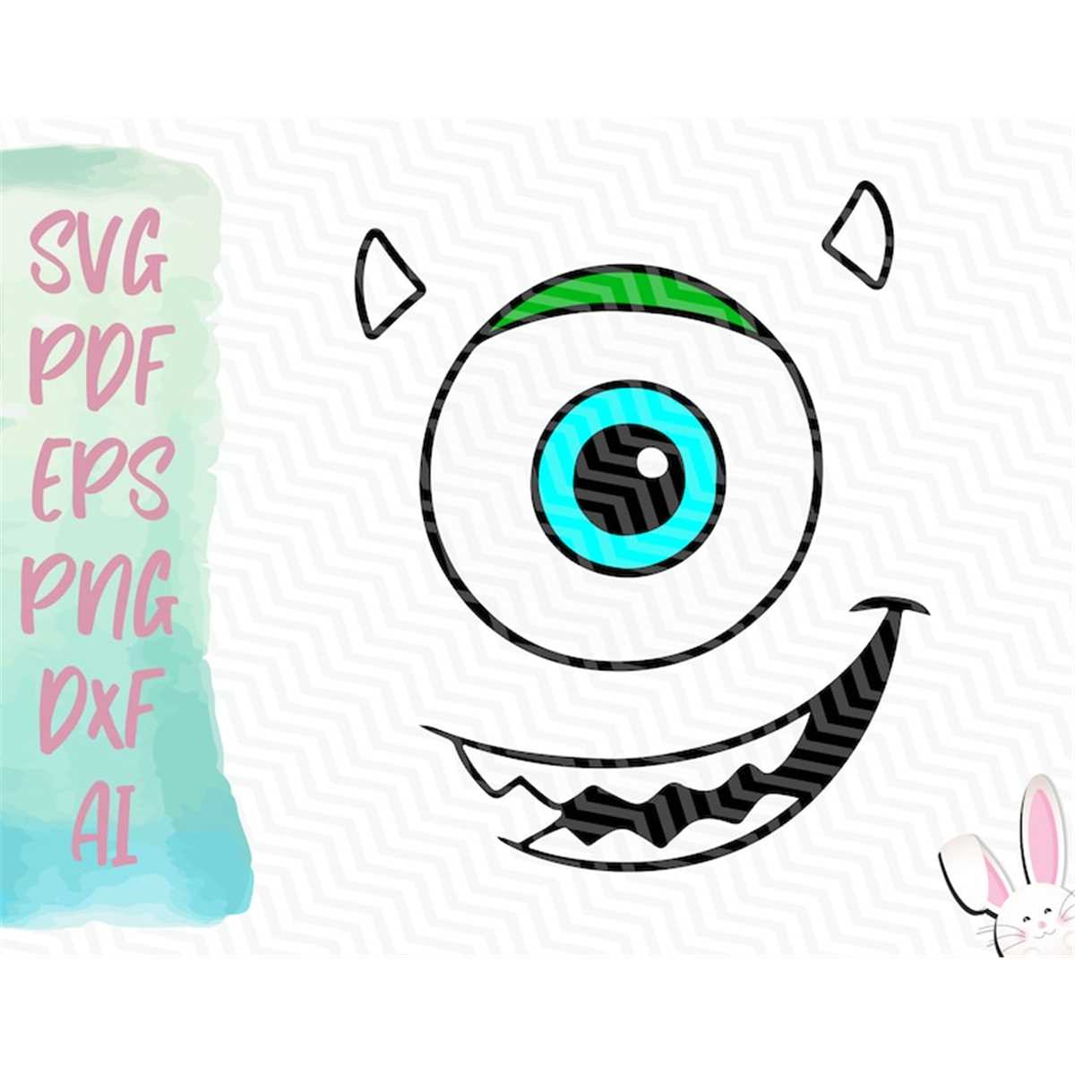 Mike Wazowski Face SVG | Instant Download | Svg Pdf Eps Png | Inspire ...