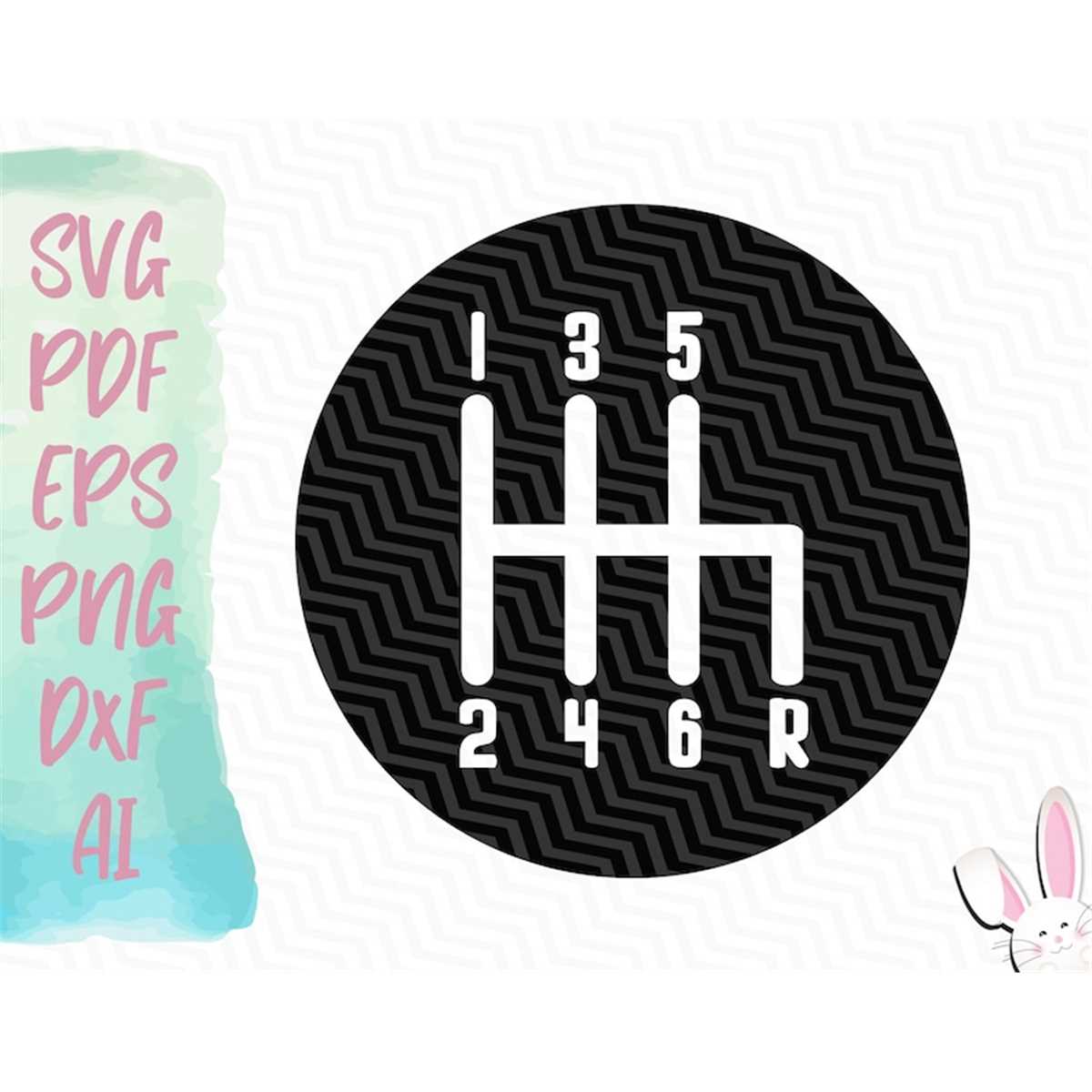 6 Speed Manual Gears Emblem SVG | Instant Download | Svg Pdf - Inspire ...