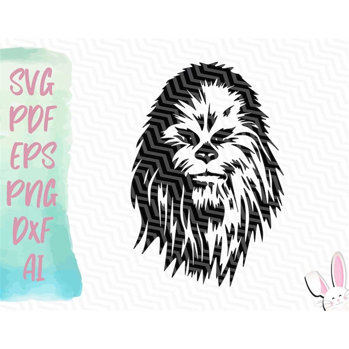 Chewbacca FACE SVG | Instant Download Design | Star Wars Svg | Inspire ...