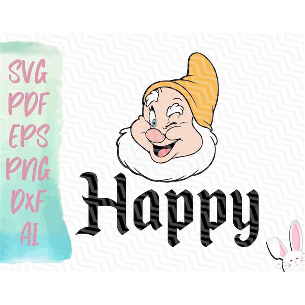 Seven Dwarfs - Happy SVG | Instant Download | Svg Pdf Eps Pn - Inspire ...