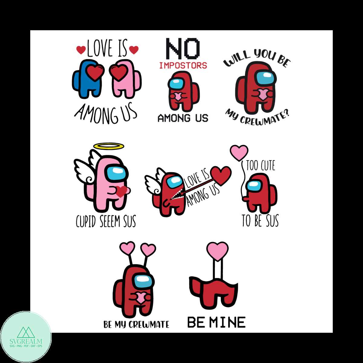 Valentine Among Us Svg Bundle, Valentine Svg, Valentine Impo | Inspire ...
