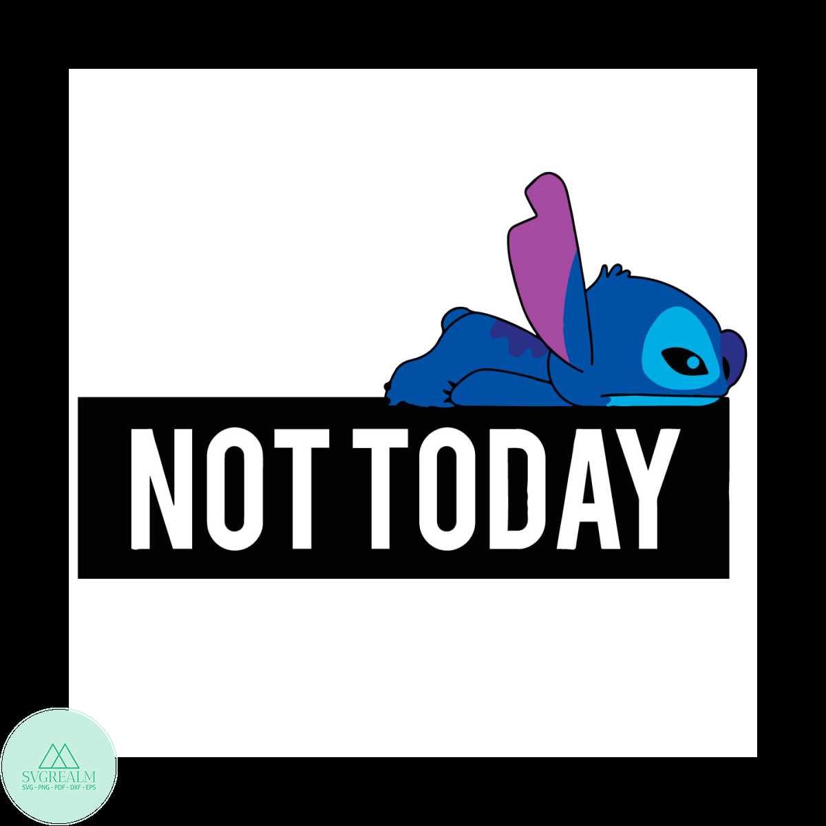 Disney Stitch Not Today Art Disney Character Cartoon Fiction | Inspire ...
