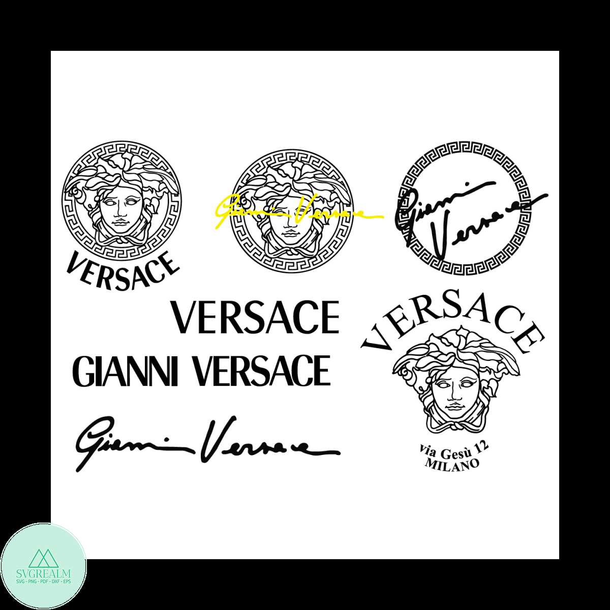 Versace Logo Svg Bundle, Trending Svg, Versace Svg, Gianni V | Inspire ...
