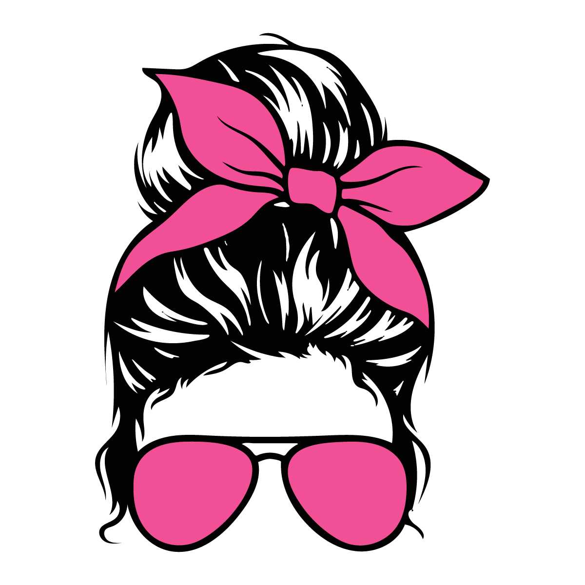 Mom Life Vector Messy Bun Hair Logo SVG | Inspire Uplift