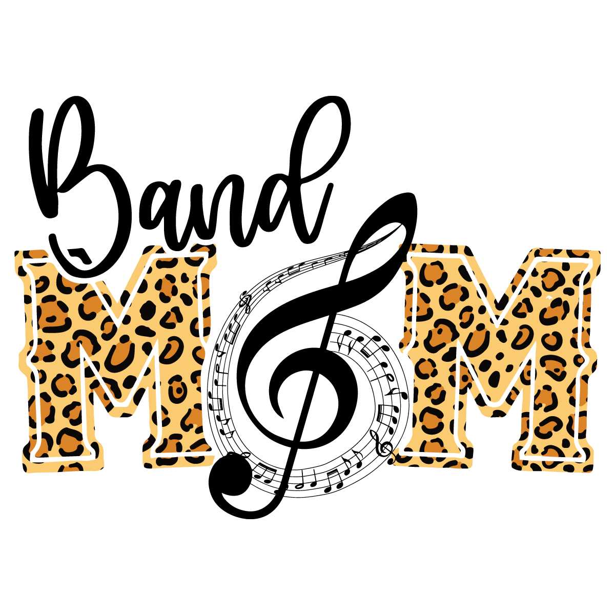 Leopard Band Mom Vector Music Logo SVG | Inspire Uplift