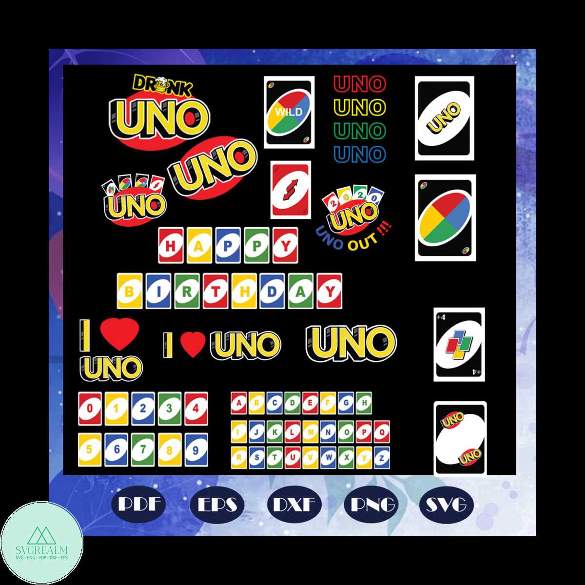 Uno card bundle svg, uno svg birthday, uno drunk logo, uno s | Inspire ...