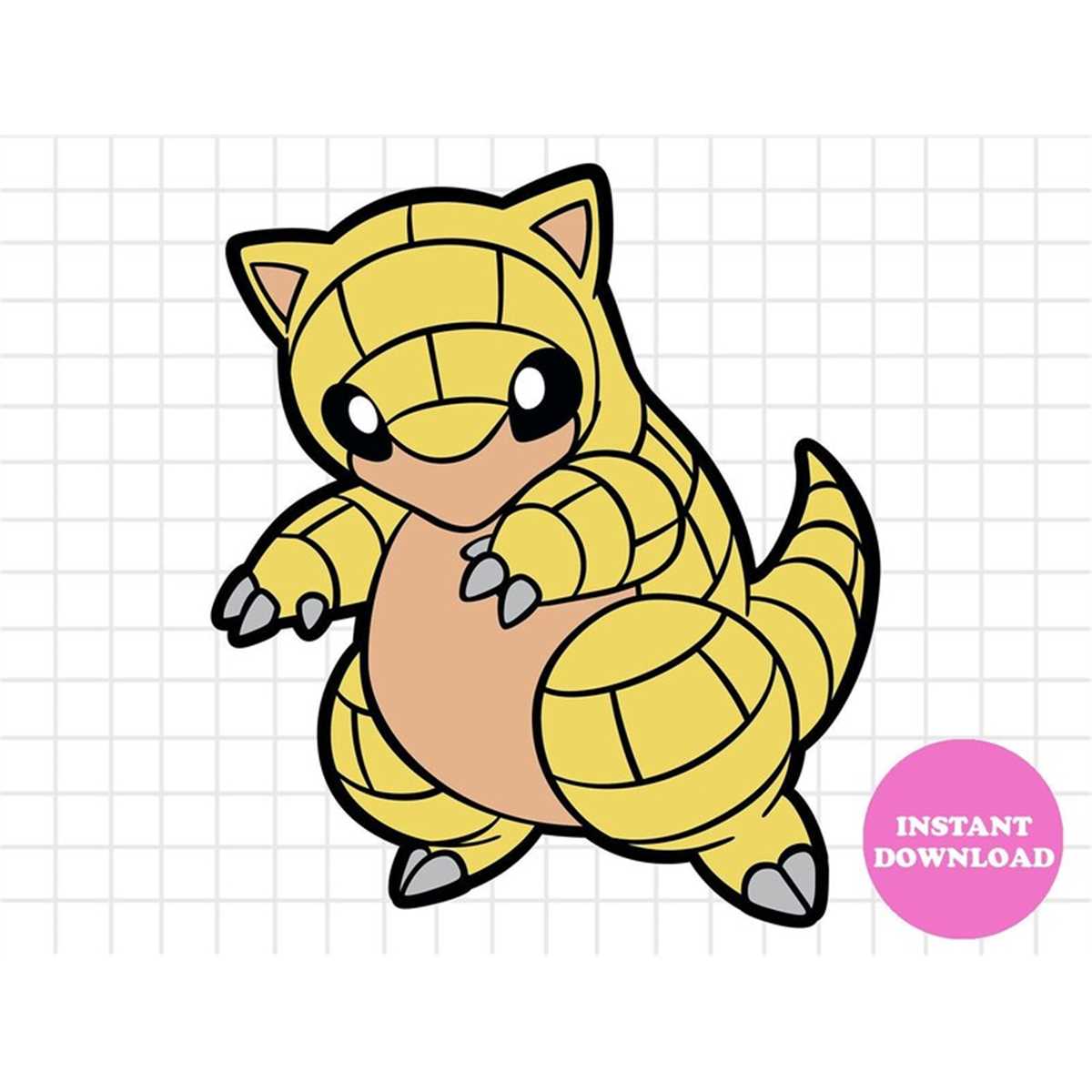 Sandshrew Svg Layered Item, Clipart, Cricut, Digital Vector - Inspire Uplift