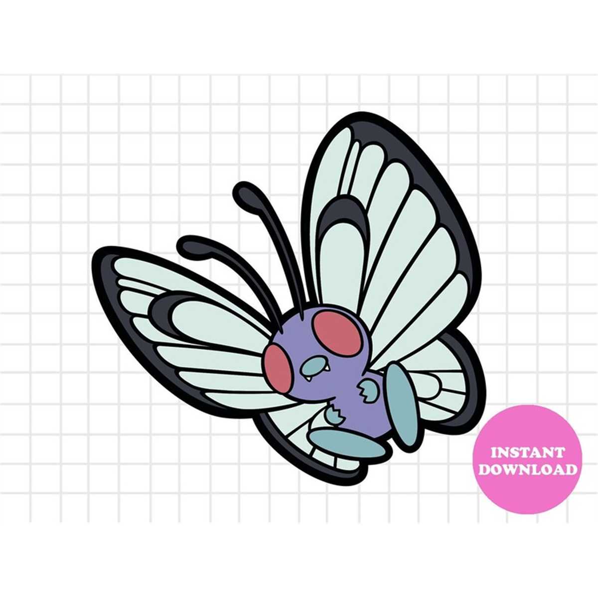 Butterfree Svg Layered Item, Clipart, Cricut, Digital Vector - Inspire Uplift