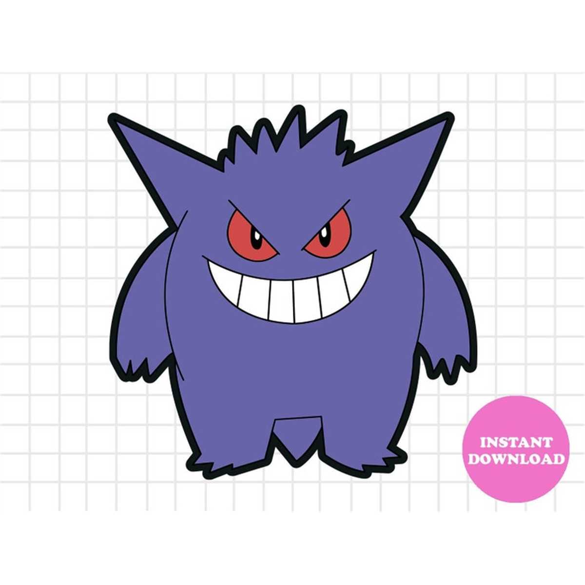 Gengar Svg Layered Item, Clipart, Cricut, Digital Vector Cut - Inspire ...