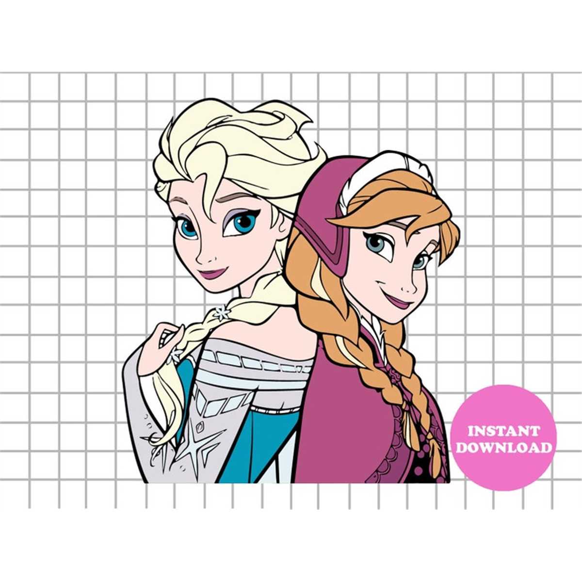 Elsa and Anna Svg Layered ,Elsa and Anna Frozen Clipart, Cri | Inspire ...