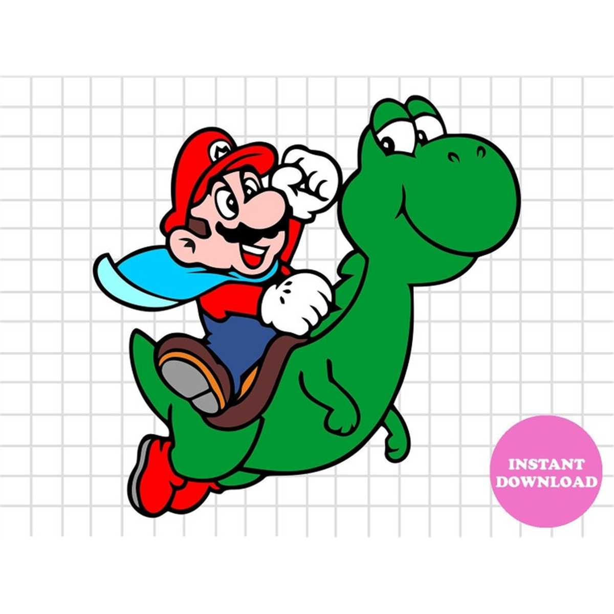 Mario Svg Layered Item, Clipart, Cricut, Digital Vector Cut - Inspire Uplift