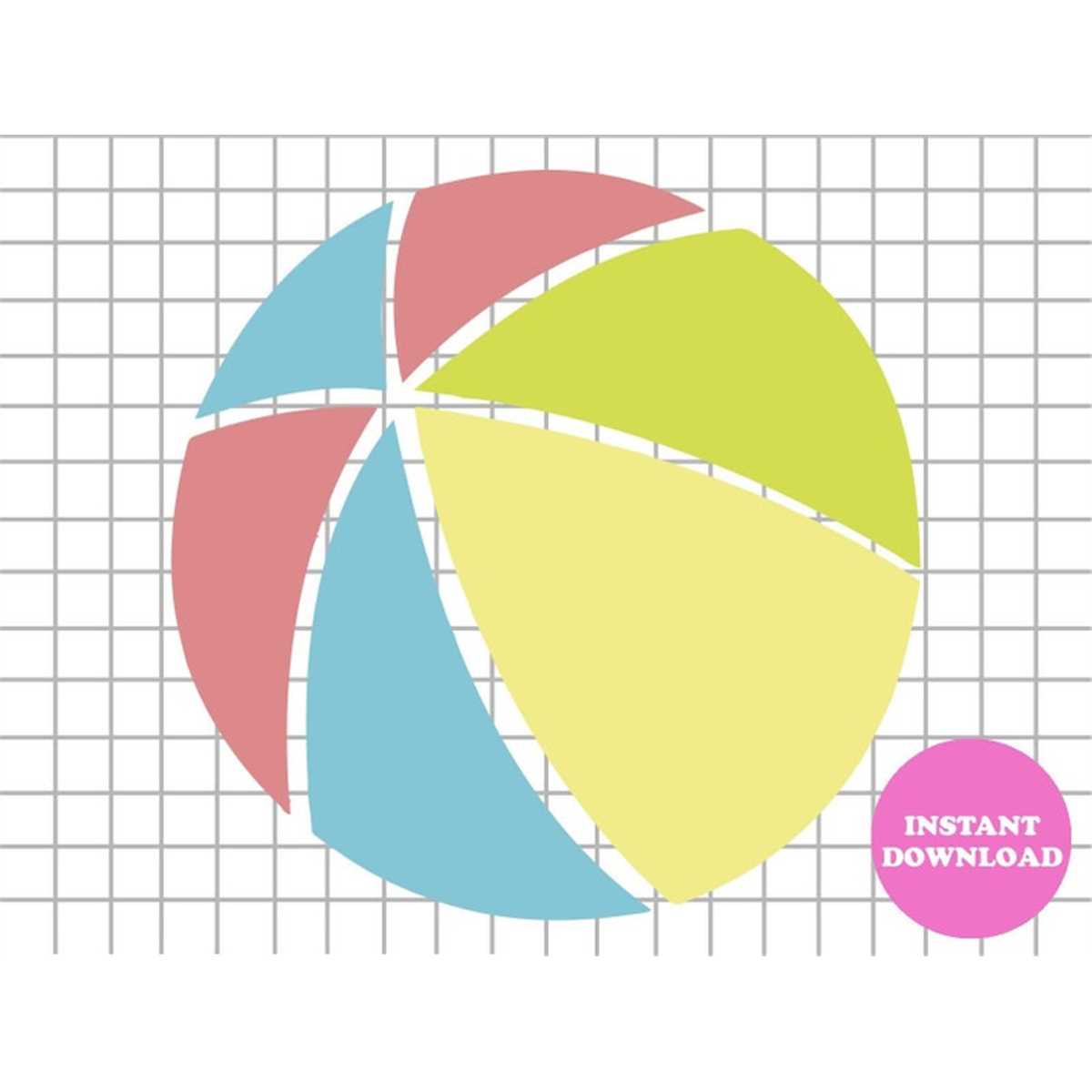 Beachball Svg Layered Item, Beach Ball Clipart, Cricut, Digi - Inspire ...