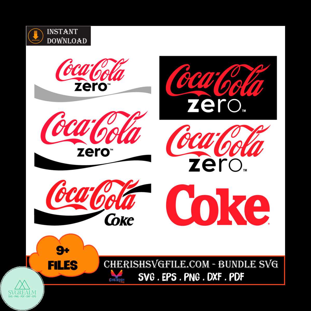 9 Files Of Cocacola Zero Logo Design Bundle Svg, Brand Svg | Inspire Uplift