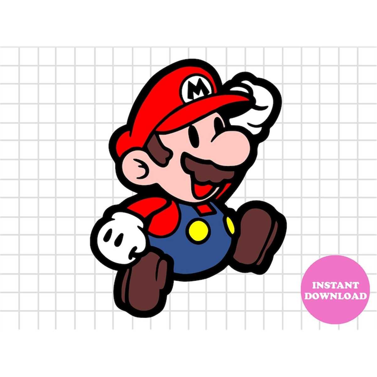 Mario Svg Layered Item, Clipart, Cricut, Digital Vector Cut - Inspire Uplift