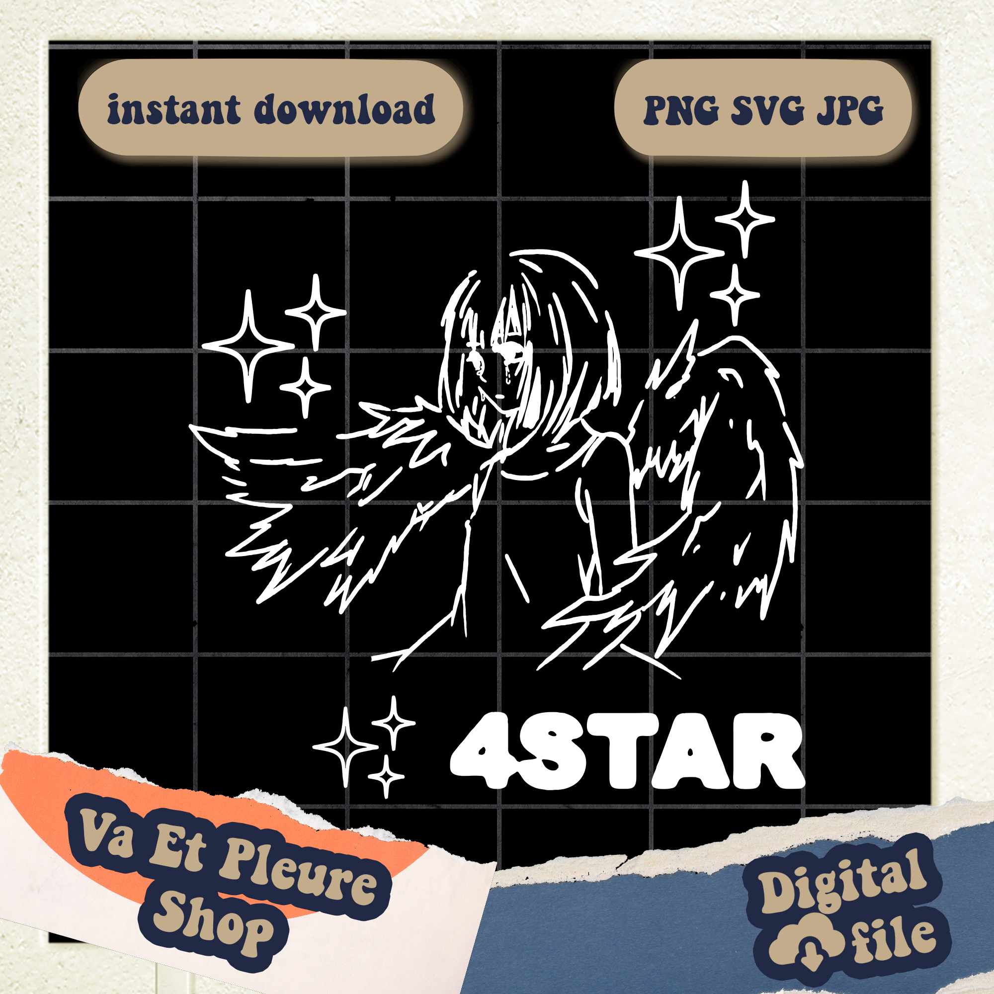 Y2K Anime Angel girl PNG SVG | Inspire Uplift