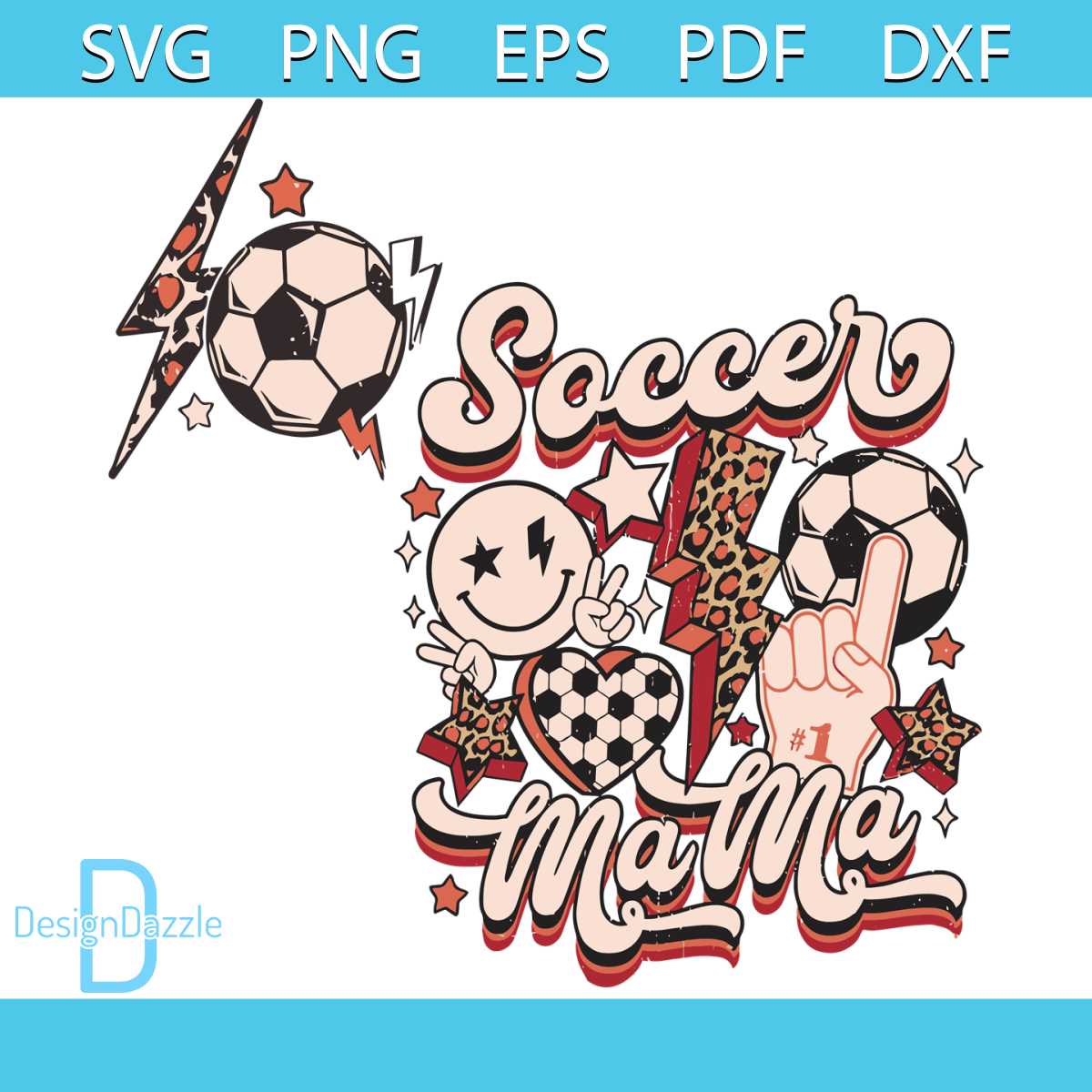 Soccer Mama Funny SVG Retro Game Day SVG Digital File | Inspire Uplift