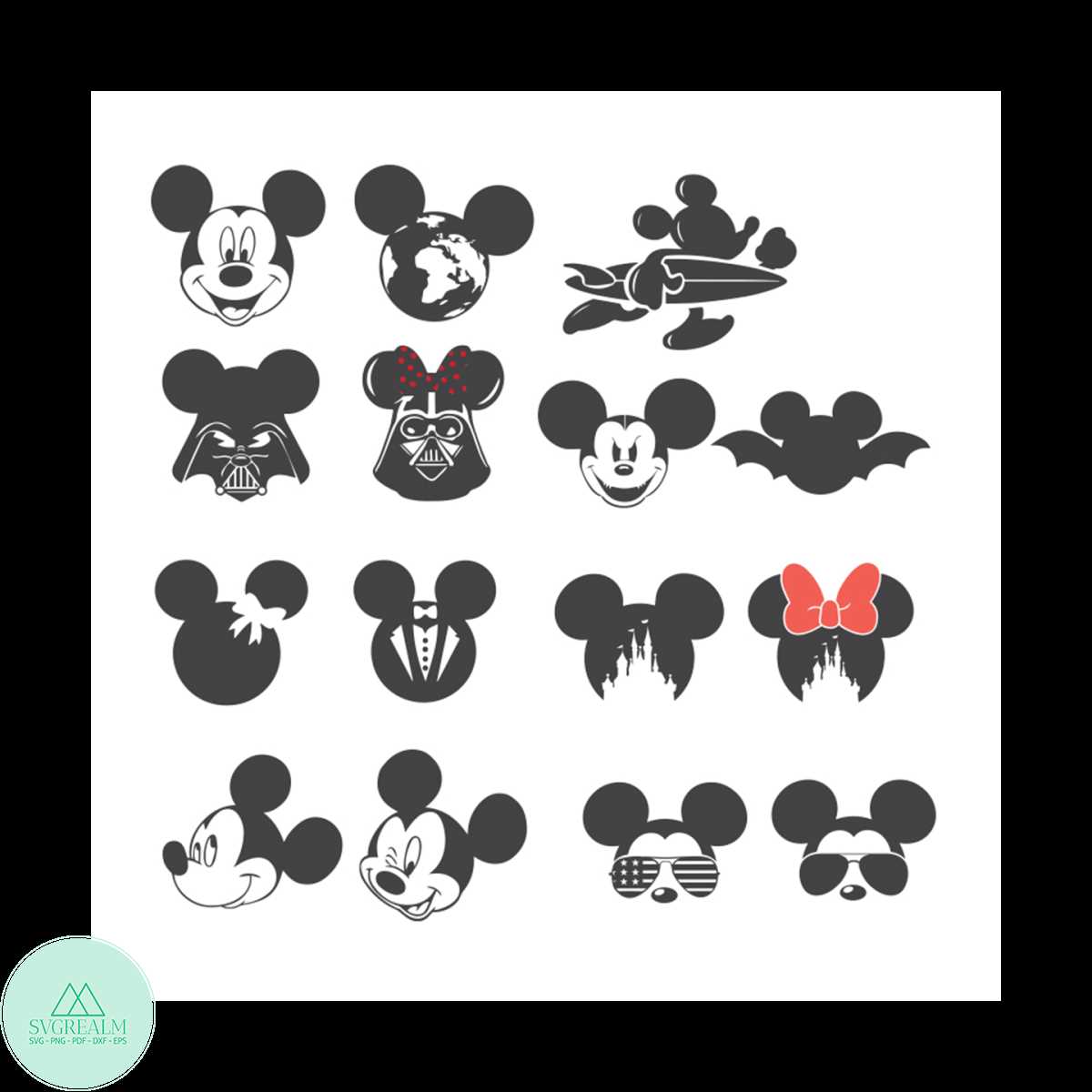 Mickey Mouse Bundle Svg, Disney Svg, Mickey Svg, Mickey Head - Inspire ...