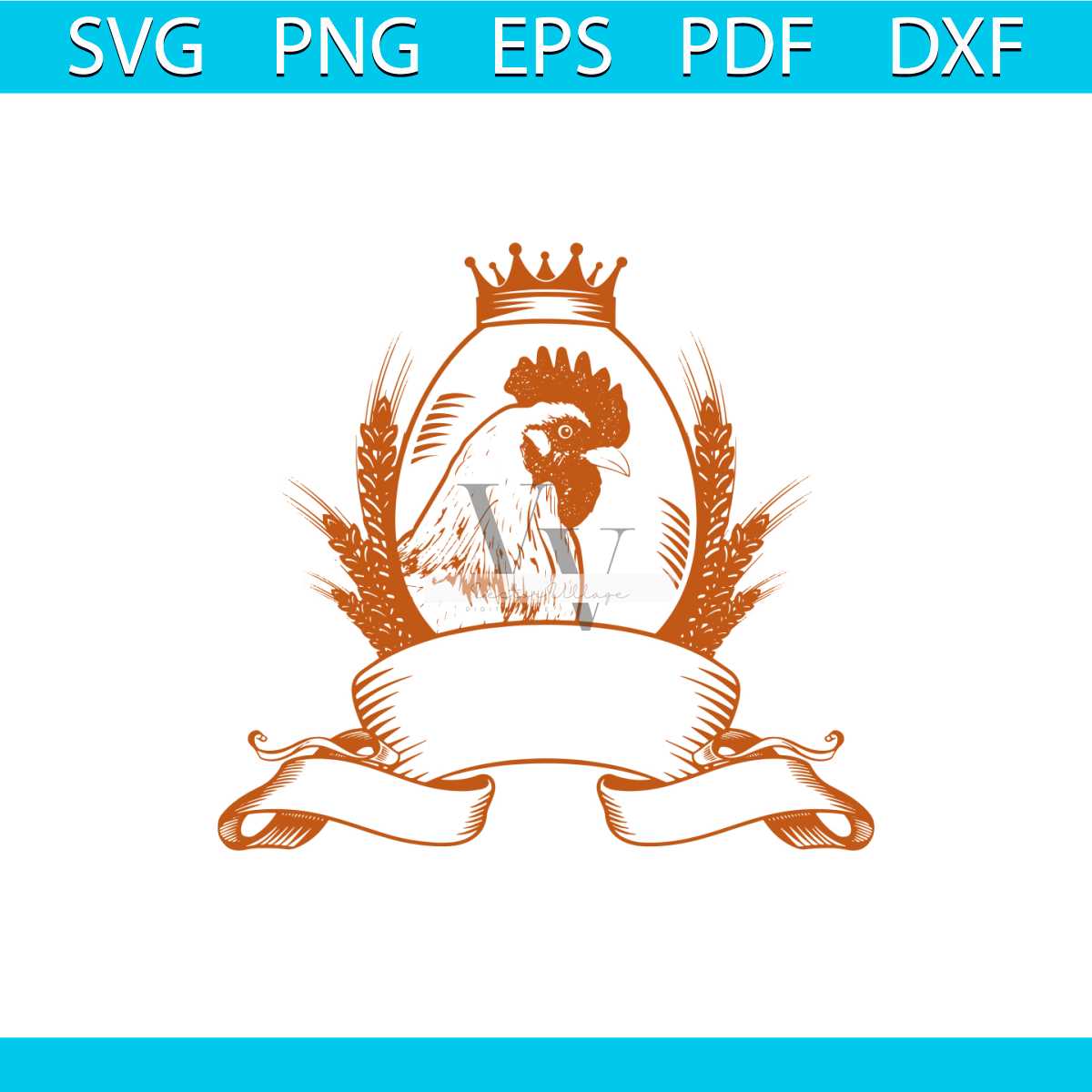 Retro Chicken Royal Cock Logo SVG Graphic Design File | Inspire Uplift