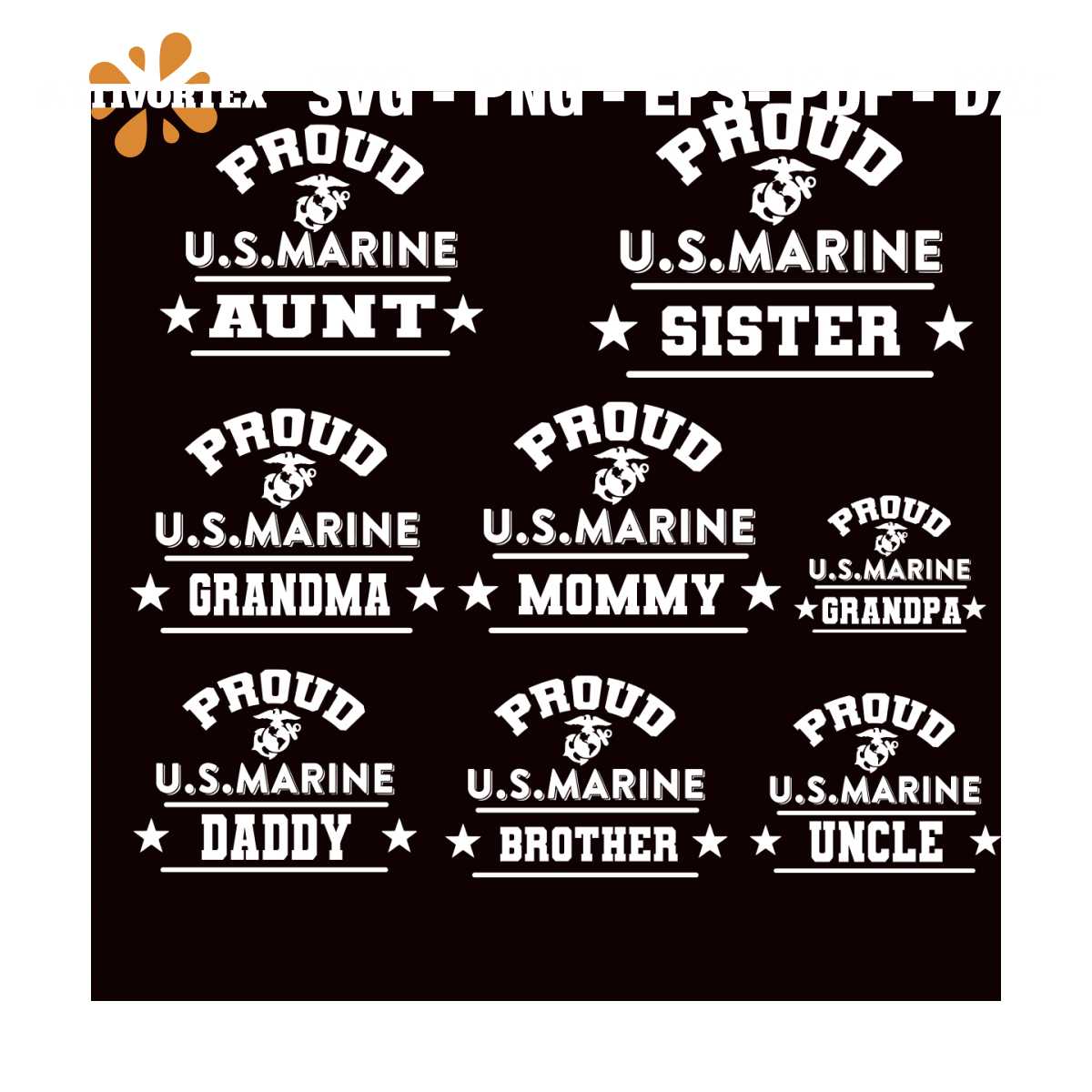 Proud US Marine Family Members Bundle SVG Digital Cricut Fil | Inspire ...