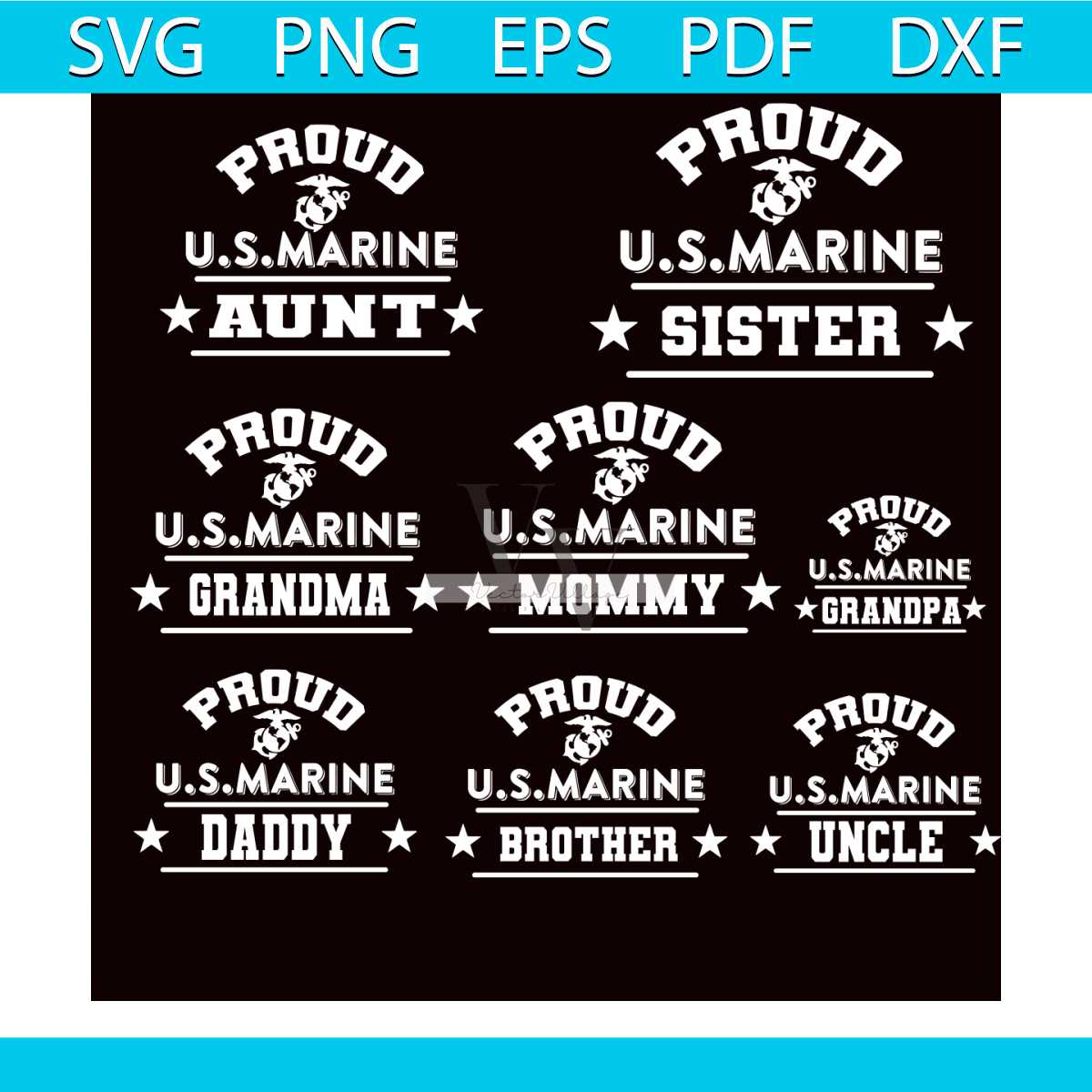 Proud US Marine Family Members Bundle SVG Digital Cricut Fil | Inspire ...