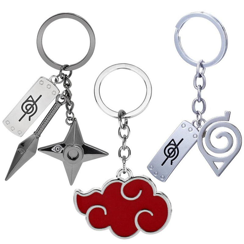 Anime Keychain Red Cloud Ninja Kunai Weapon Modle Keyring Pe - Inspire ...