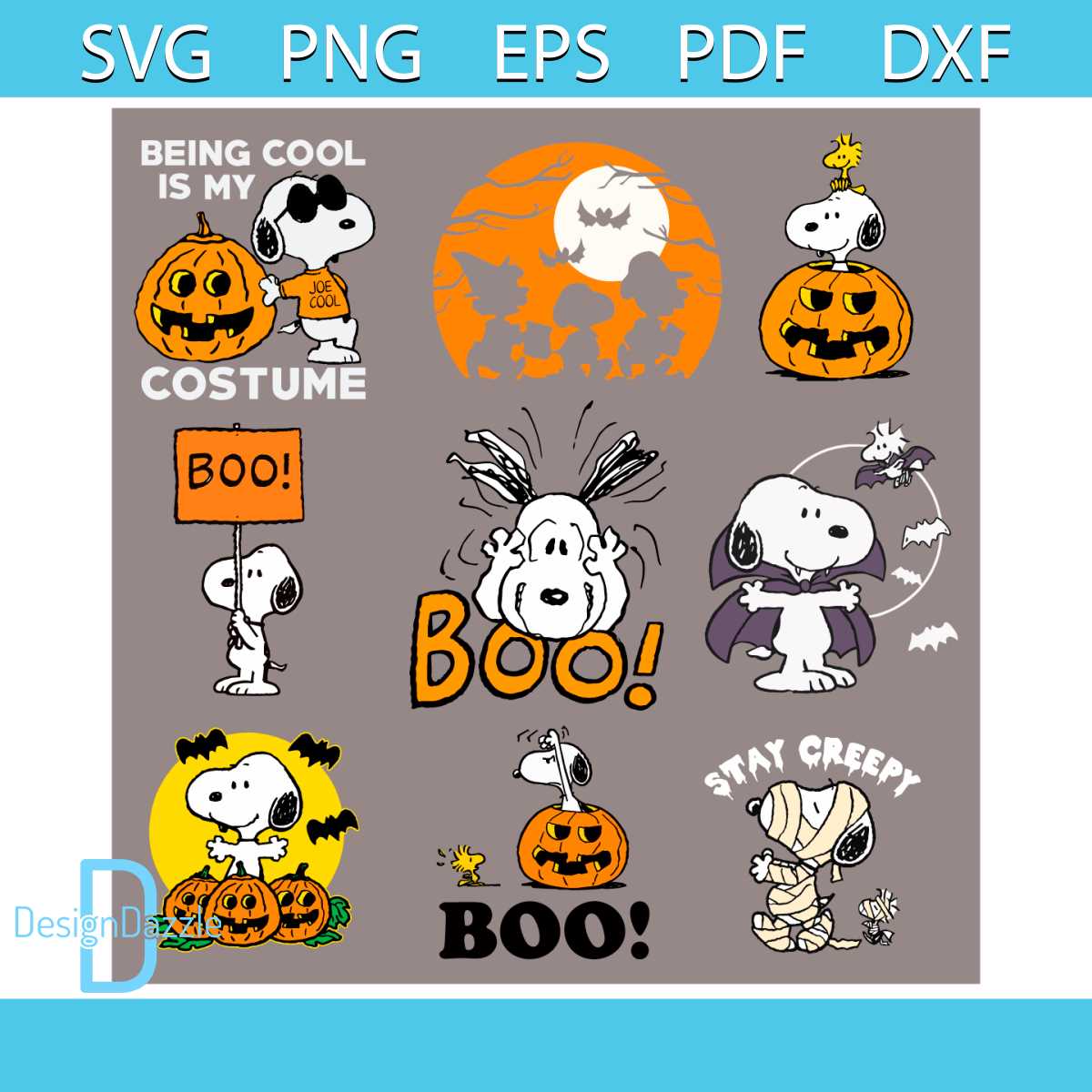 Horror Peanuts Snoopy Halloween Pumpkin Bundle SVG Files | Inspire Uplift