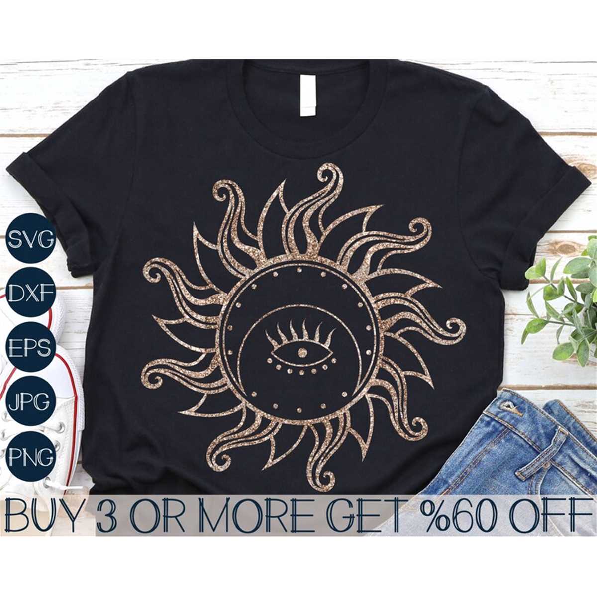 Sun and Moon SVG, Celestial SVG, Evil Eye SVG, Boho Svg, Pro - Inspire ...