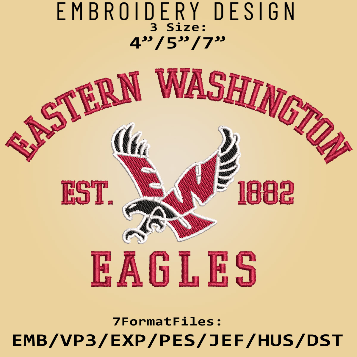 Eastern Washington Eagles embroidery design, NCAA Logo Embro | Inspire ...