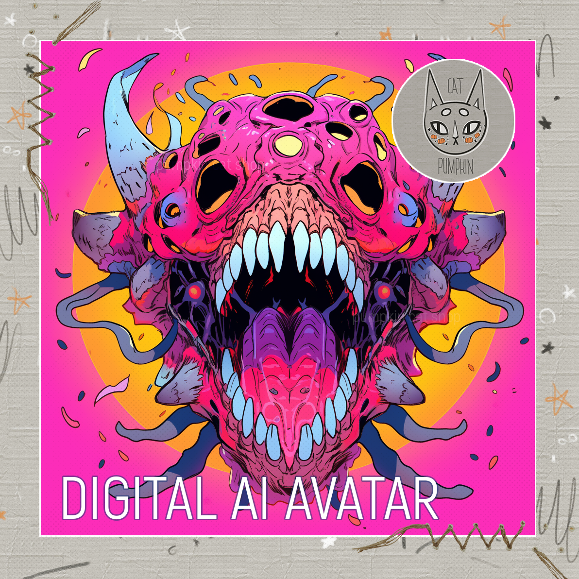 Monster avatar digital art, Abstract illustration, bright co | Inspire ...