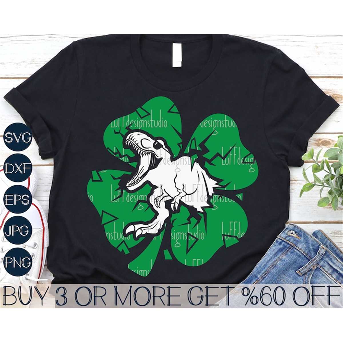 Dinosaur St Patricks Day SVG, Boys St Patricks SVG, Shamrock | Inspire ...