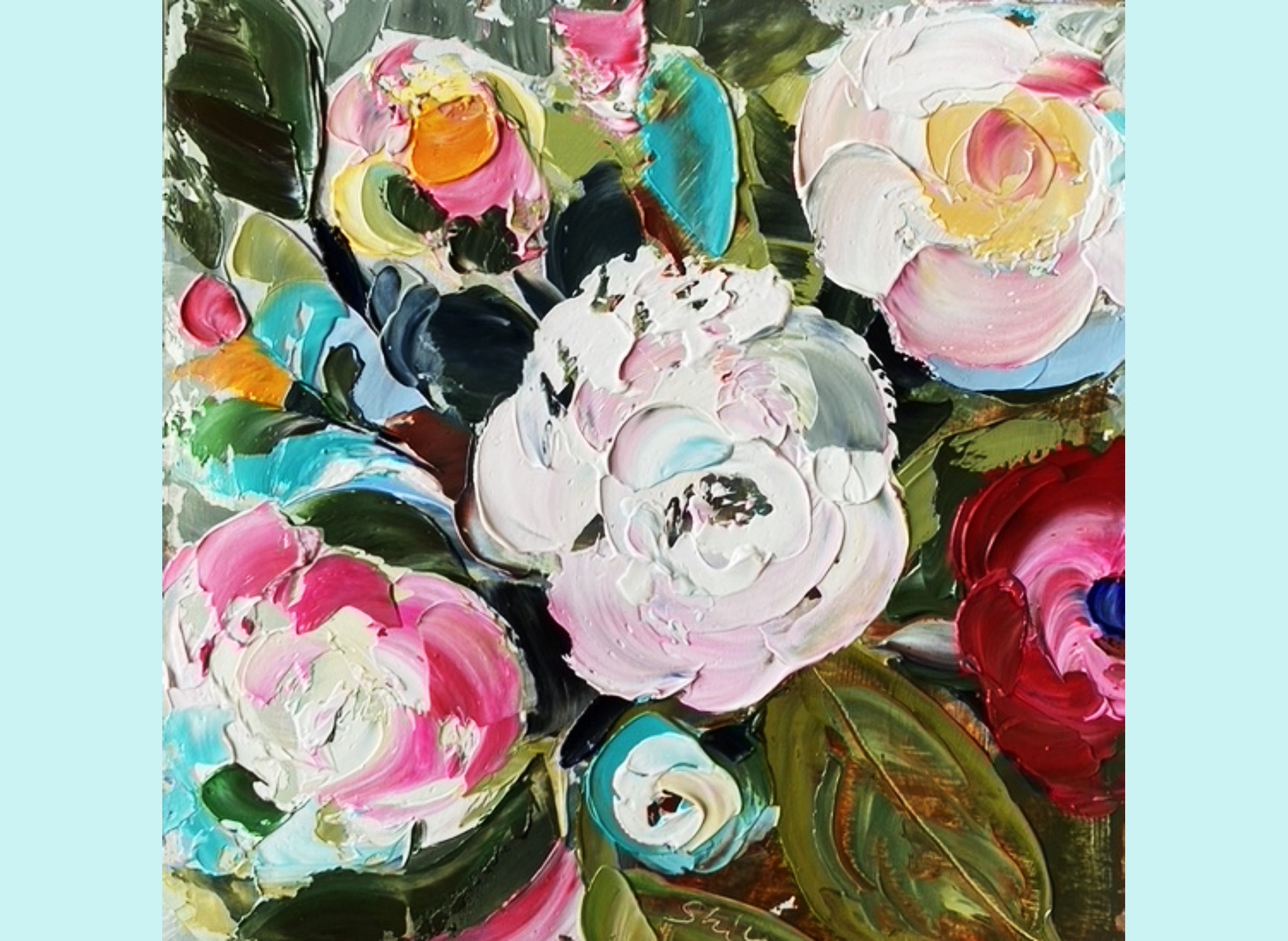 Peonies Painting Abstract Original Artwork Floral Original S | Inspire ...
