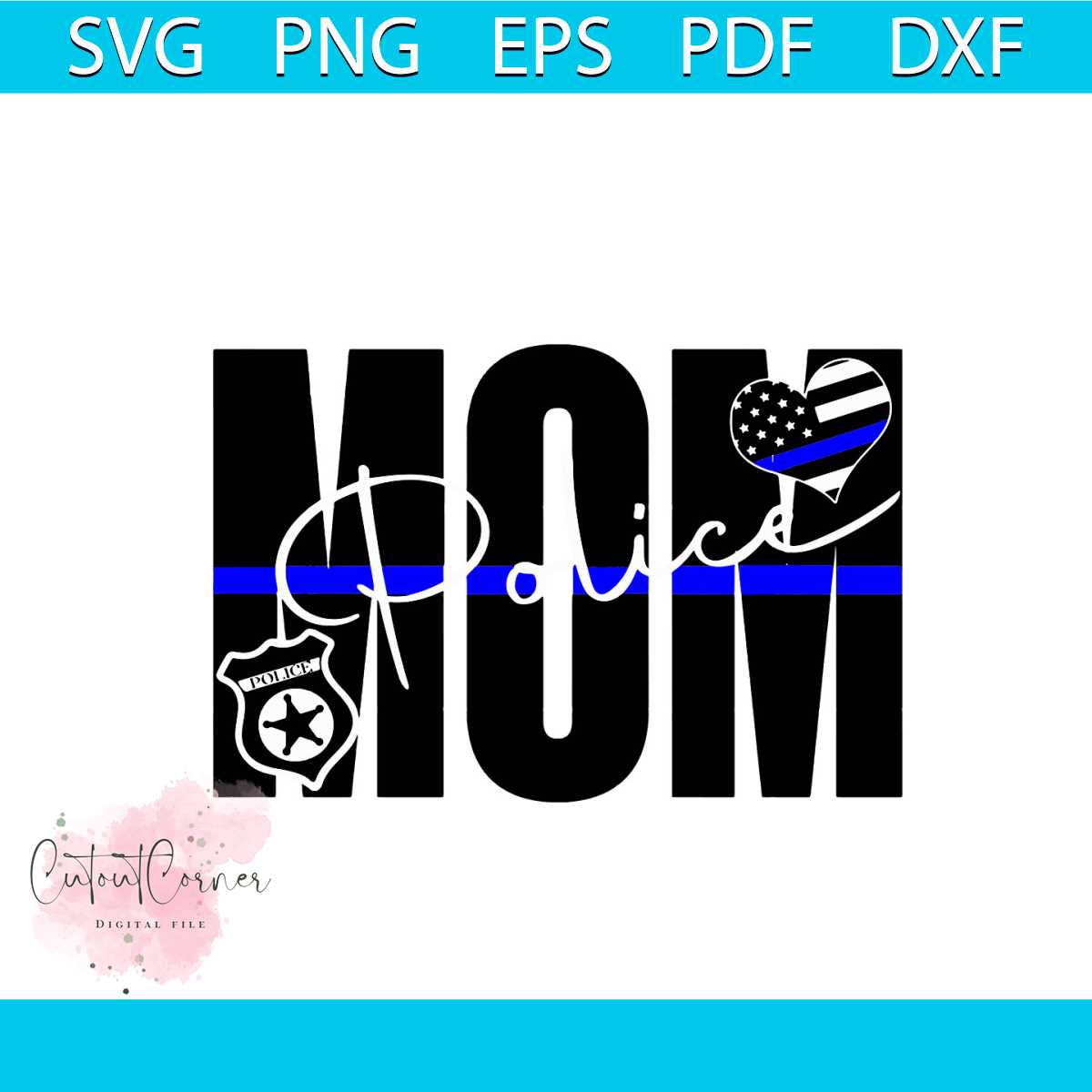 Retro Mom Police SVG American Flag SVG Cutting Digital File | Inspire ...