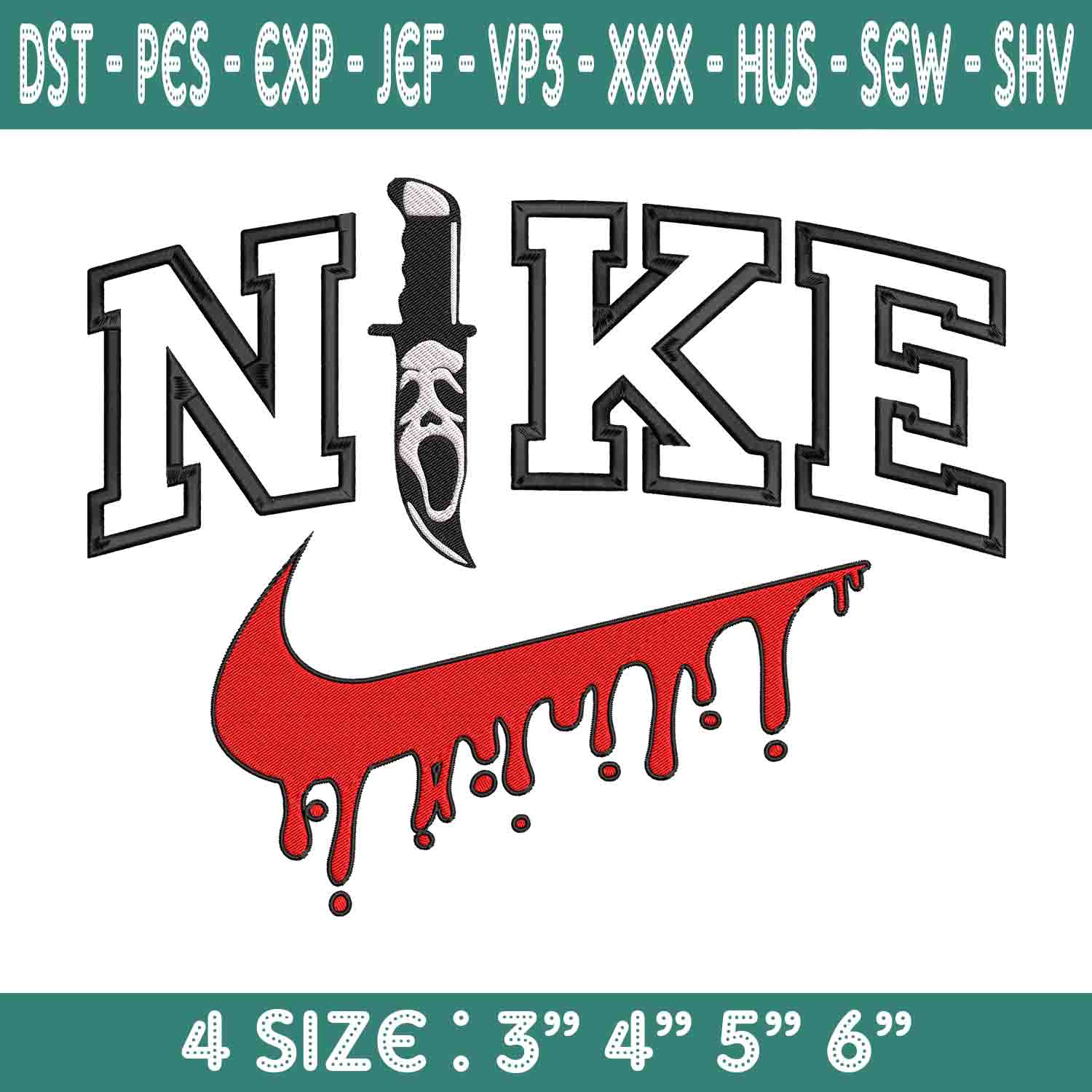 Ghostface Knife x Nike Embroidery, Ghostface Knife Embroider | Inspire ...