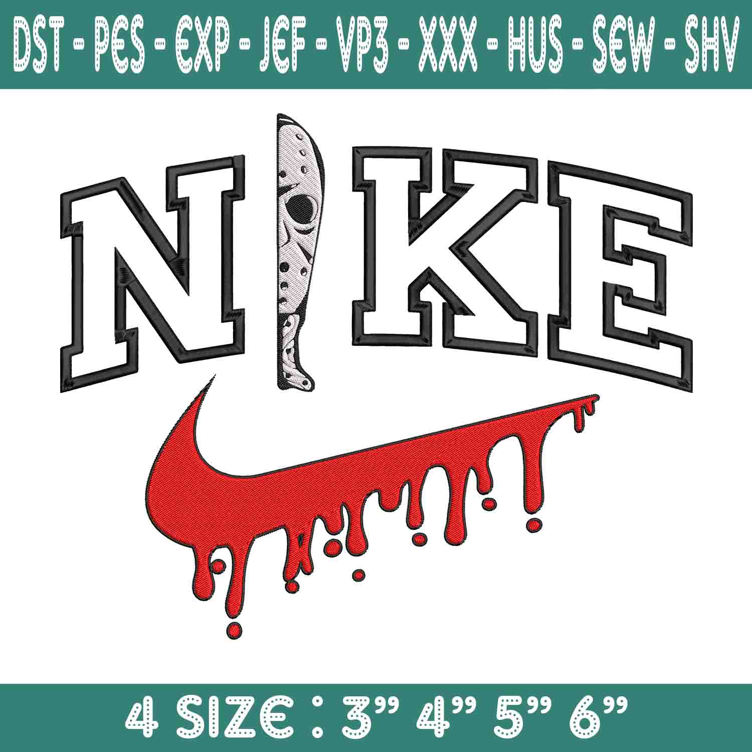 Jason Voorhees Knife with Nike Embroidery, Voorhees Knife Em | Inspire ...