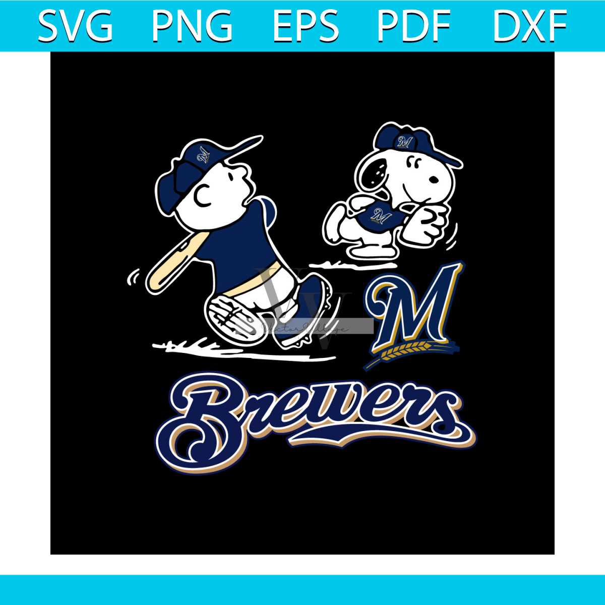 Milwaukee Brewers MLB Snoopy And Charlie Brown SVG File | Inspire Uplift