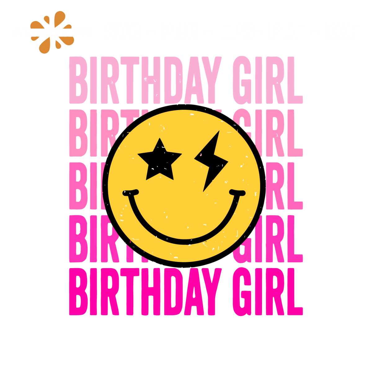 Groovy Birthday Girl SVG Smiley Face Happy Birthday SVG File | Inspire ...