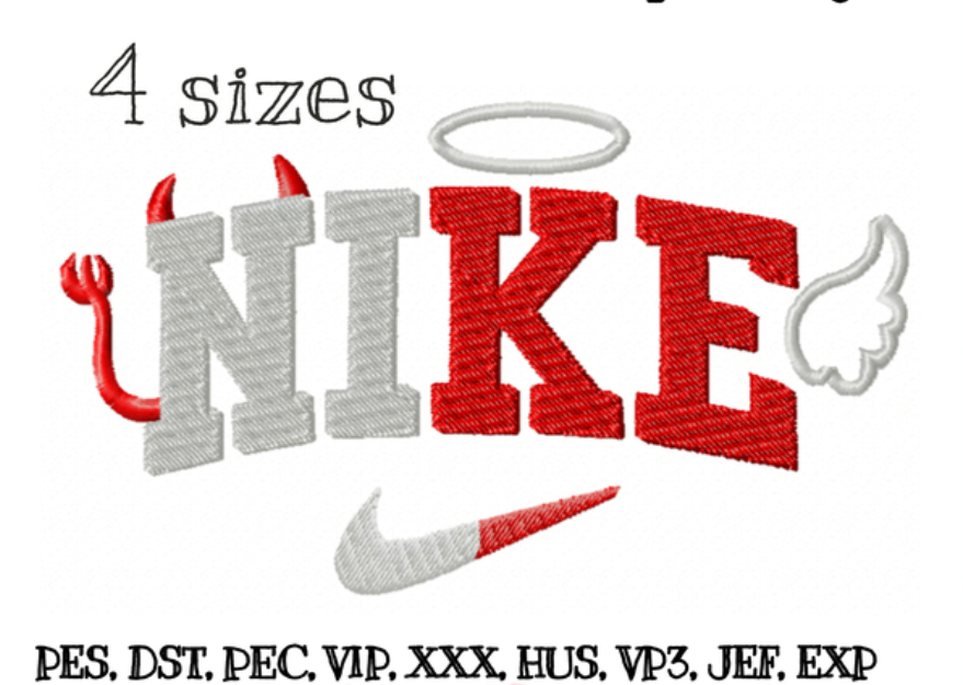 Nike Angel and demon nike embroidery design machine embroide | Inspire ...