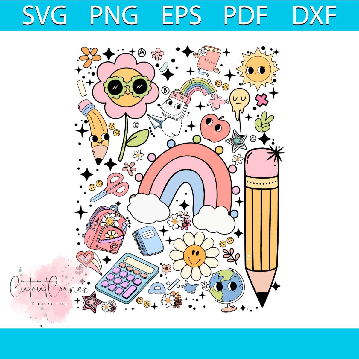 Groovy Teacher SVG Student Back To School SVG Download | Inspire Uplift