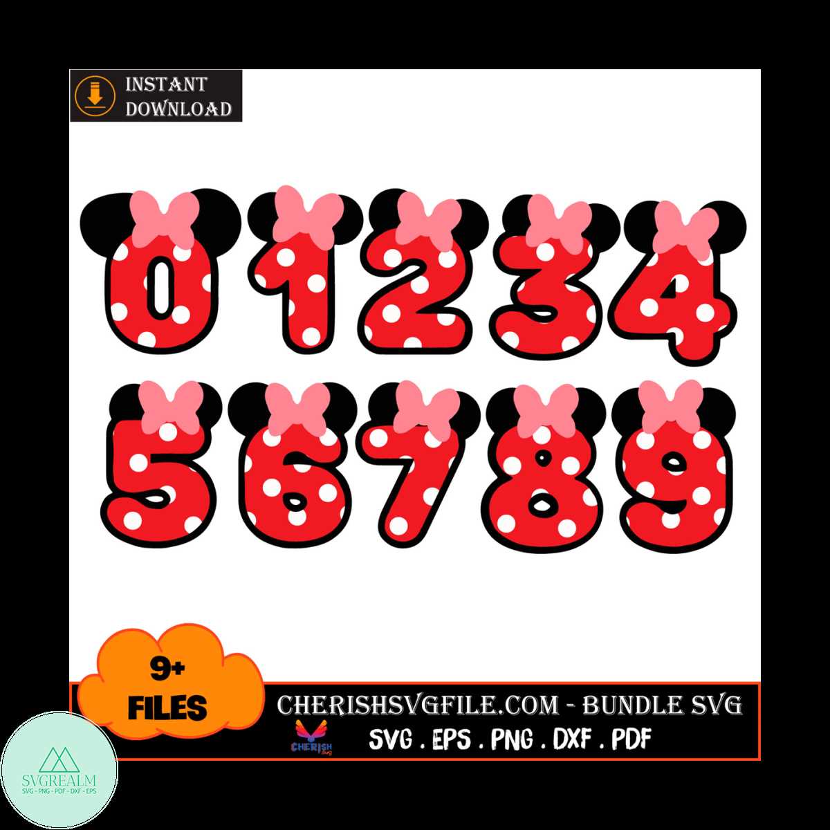 Disney Minnie Mouse Number Bundle Svg, 9 Files Disney Minnie | Inspire ...
