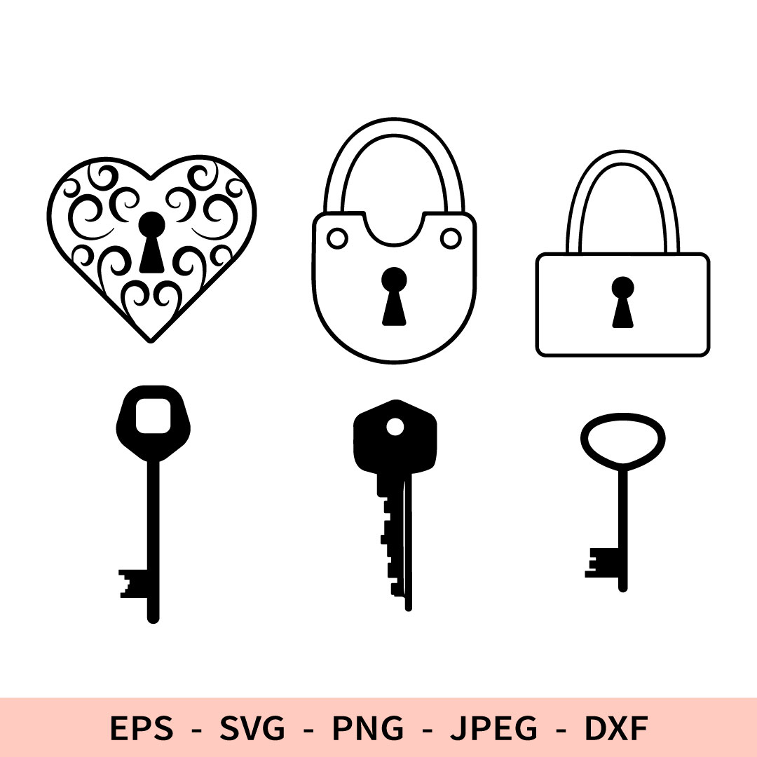 Key Svg Lock Dxf File for Cricut Retro Key Silhouette Vintag - Inspire ...