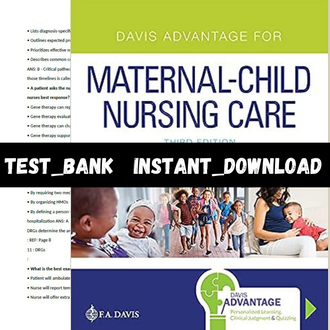 Test Bank for Davis Advantage for Maternal-Child Nursing Car | Inspire ...